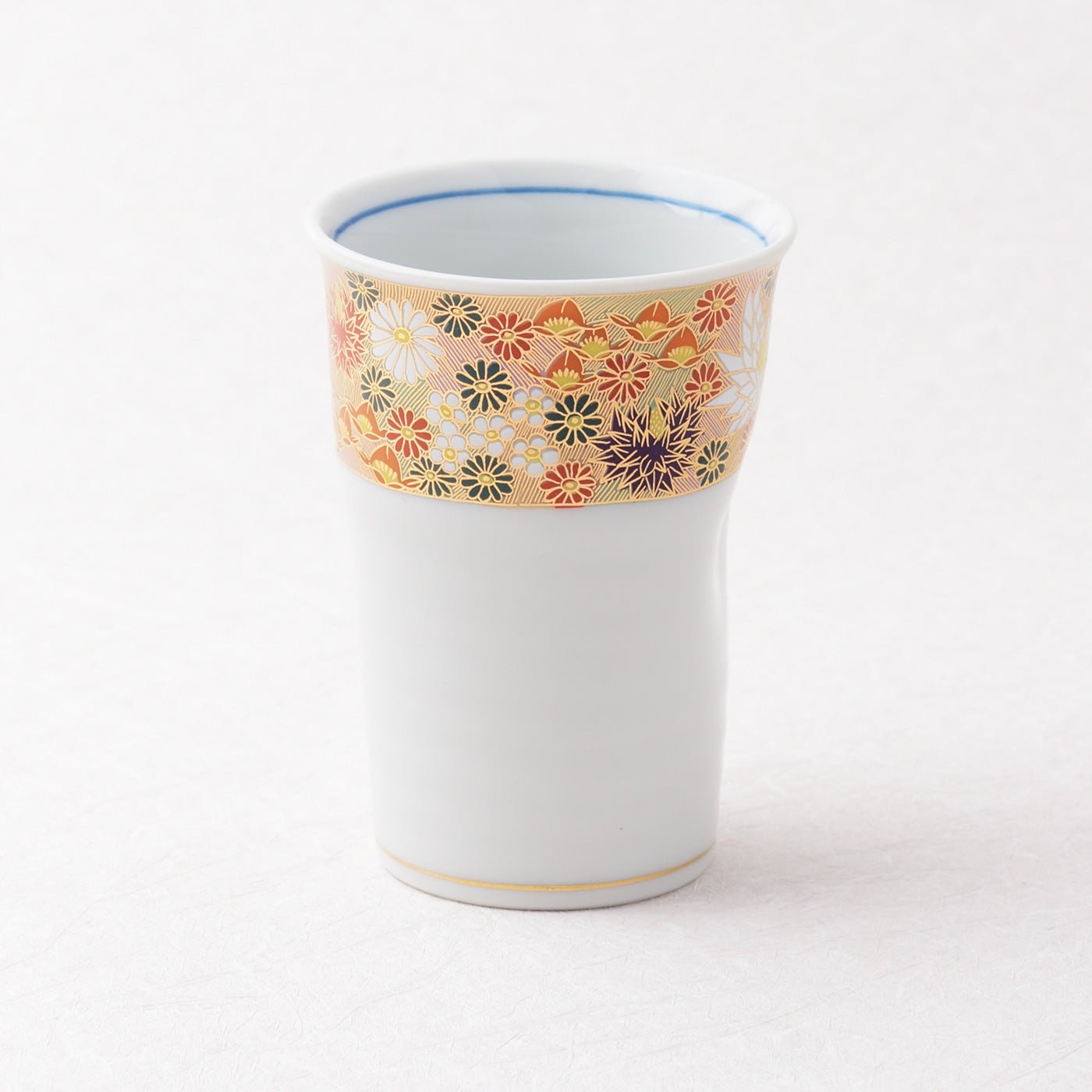 Kutani Ware Tumbler with Hon Kin Hanazume – Japanese Kutani Store