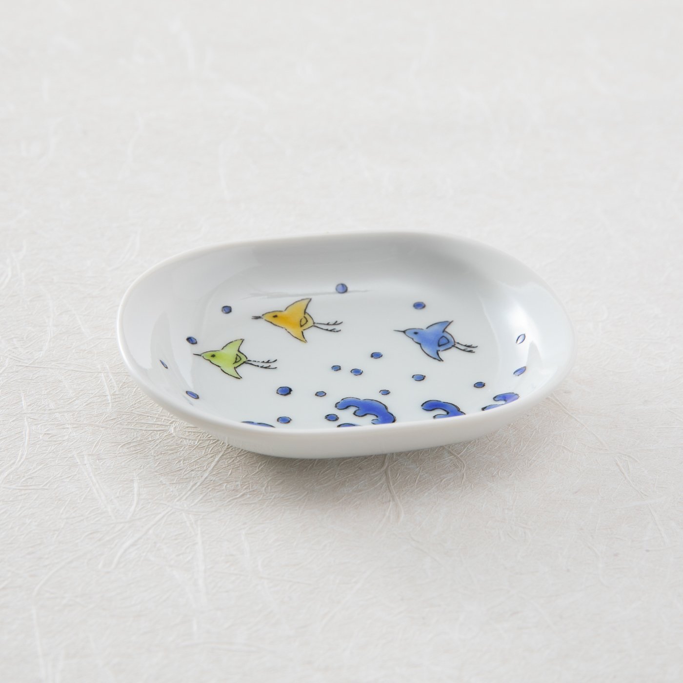 Plover Pattern Kutani Rectangle Plates | Japanese Kutani Store, Premium ...